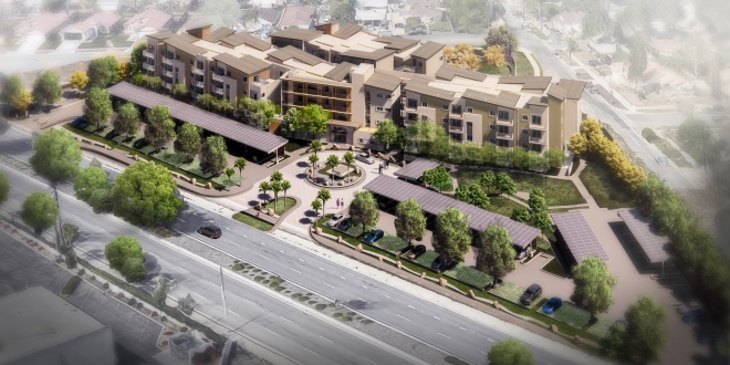 Senior housing project under construction in downtown Riverside